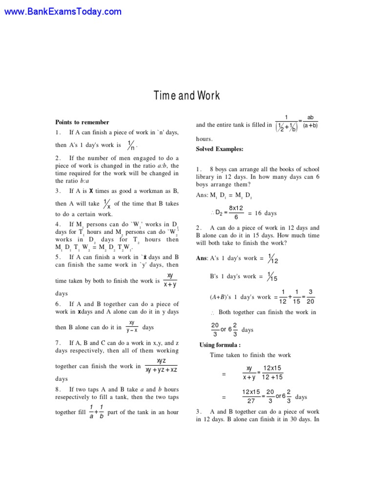 BankExamsToday Time and Work Problems | PDF | Compound Interest | Interest