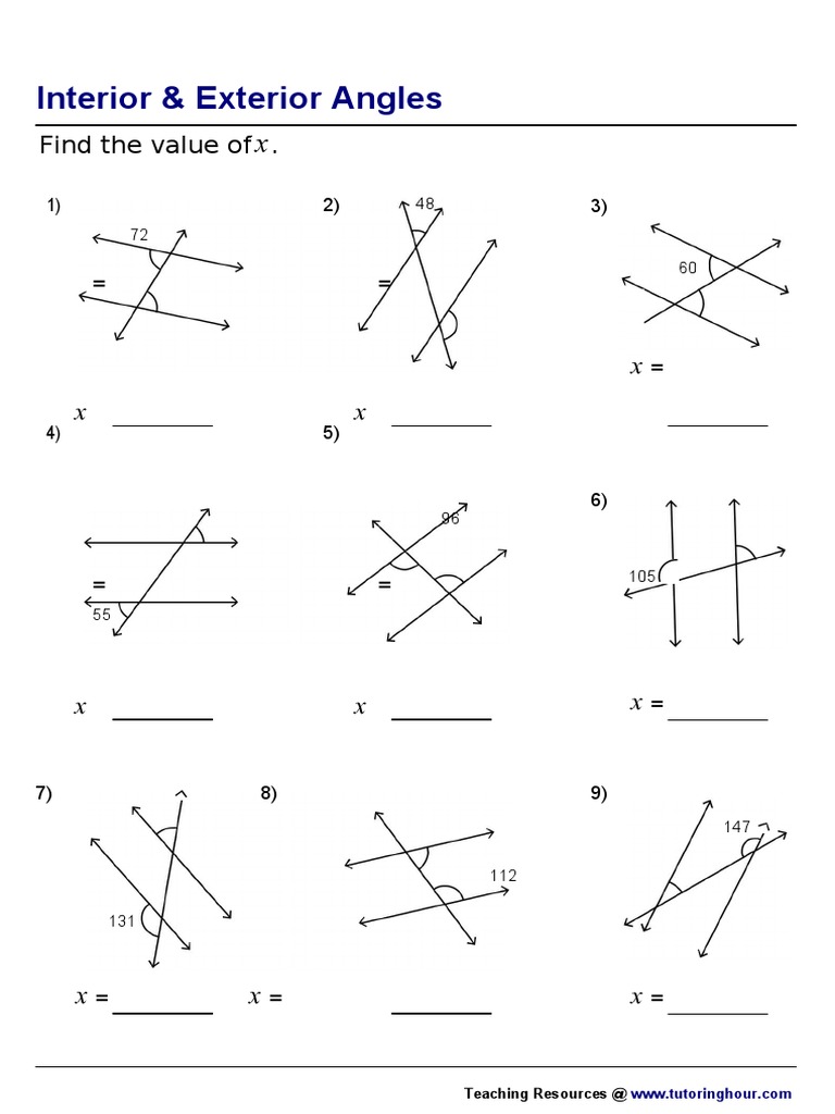 Interior Exterior Angles | PDF