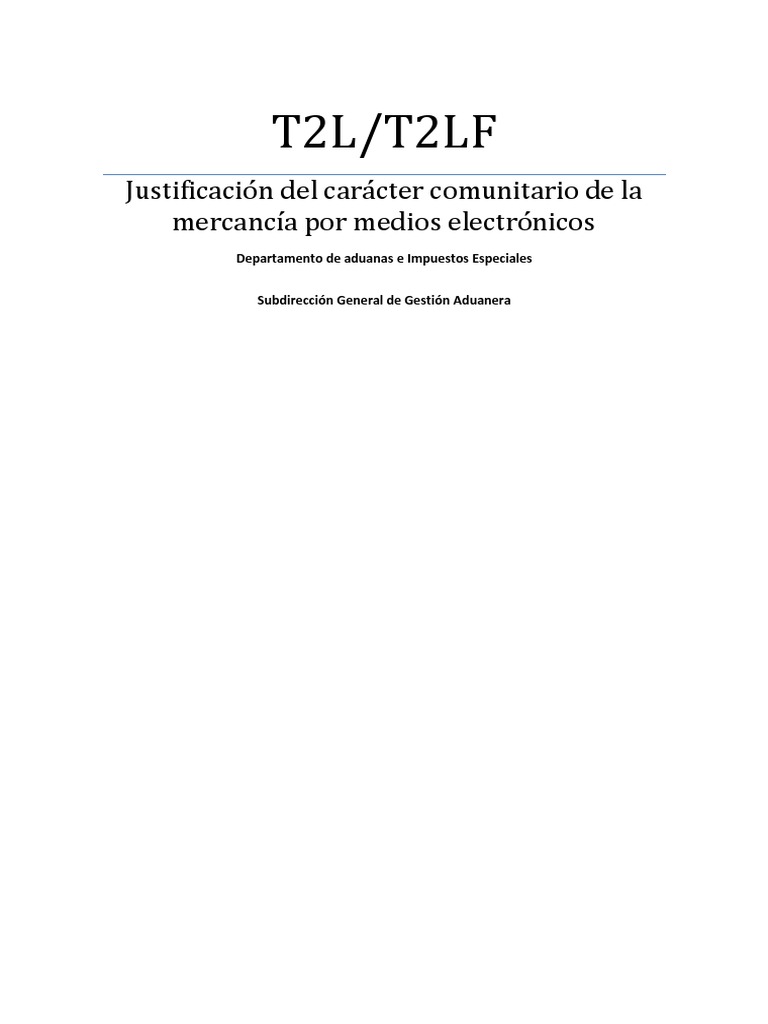 T2L PDF | Descargar gratis PDF | aduana | Arancel