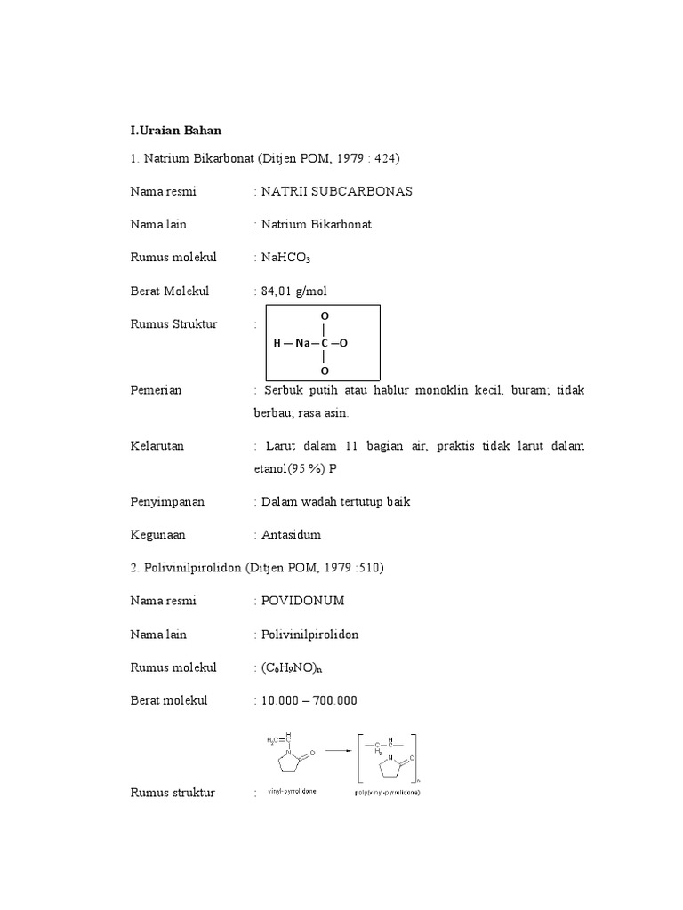 Uraian Bahan Formula | PDF