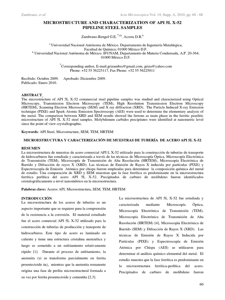 Api 5LX-52 PDF | PDF | Acero | Química