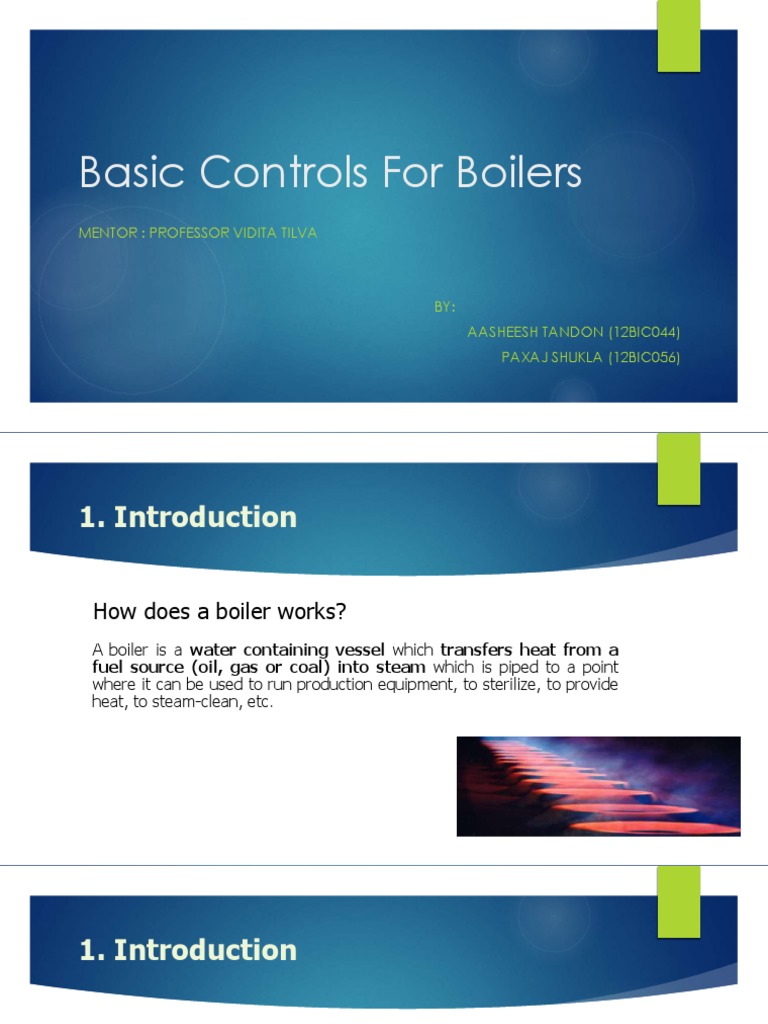Basic Controls For Boilers: Mentor: Professor Vidita Tilva | PDF ...
