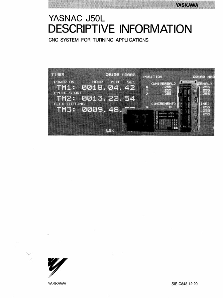 Yasnac J50L Descriptive Information For Turning | PDF | Numerical Control | Computer Program