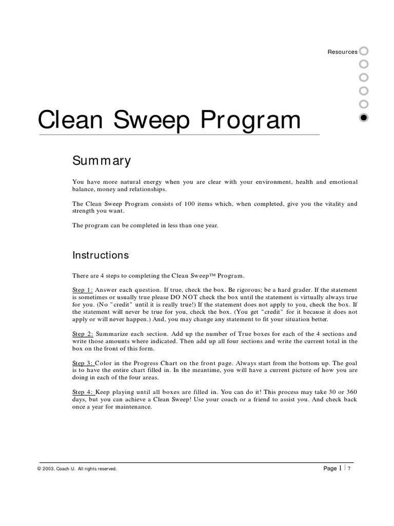 Clean Sweep Program: Instructions | PDF | Child Support | Taxes