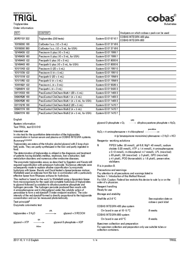 Insert TRIGL 0020767107322COIN V11 en | PDF | Detection Limit | Calibration