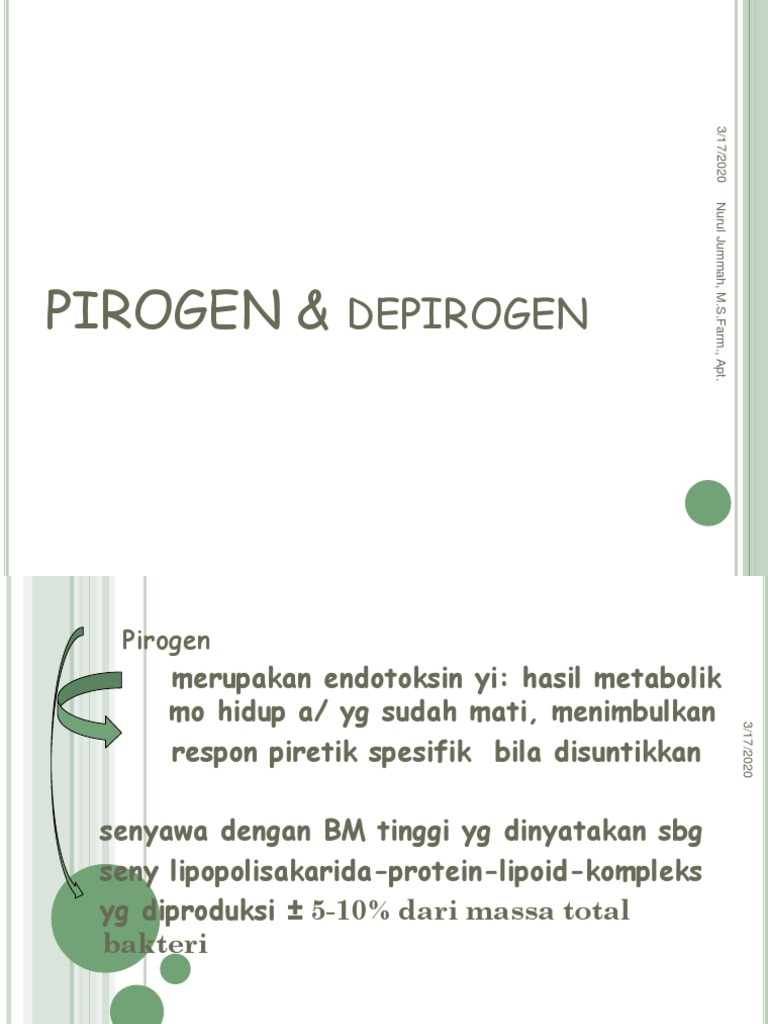 Metode Depirogenasi Pirogen | PDF