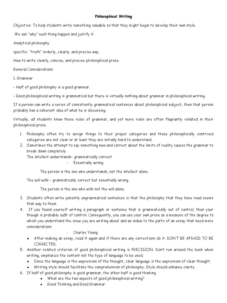 Writing Clear Philosophical Essays | PDF | Argument | Grammar