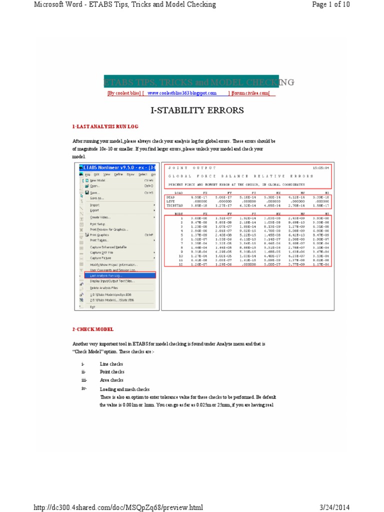 ETABS Errors Indication PDF | PDF | Beam (Structure) | Computing