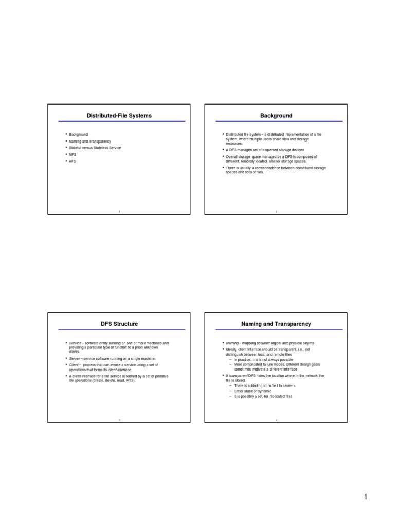Distributed-File Systems Background | PDF | Cache (Computing) | File System