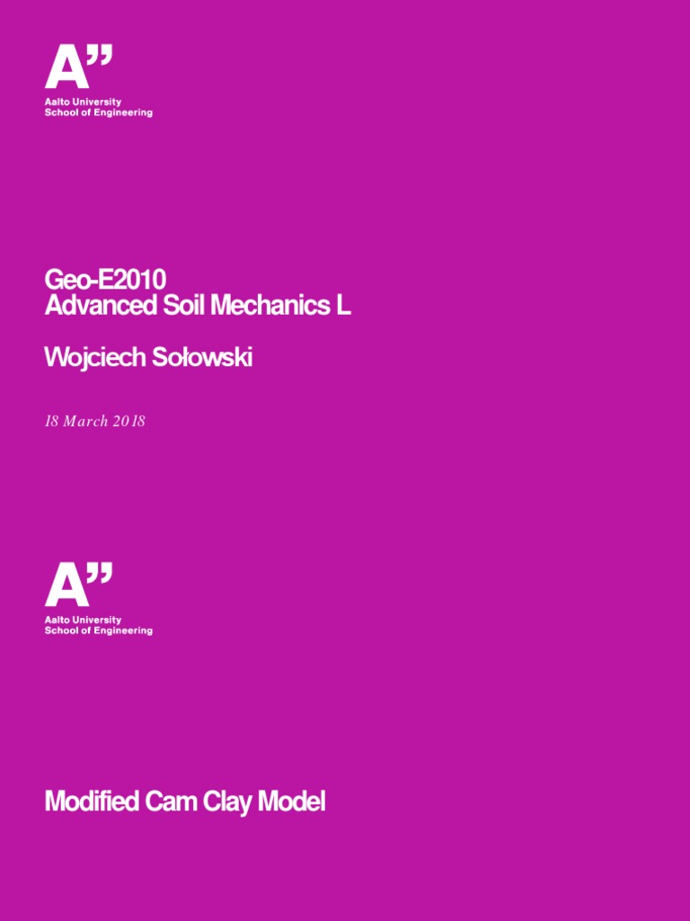 Lecture 9 Modified Cam Clay Model PDF | PDF | Plasticity (Physics) | Yield (Engineering)