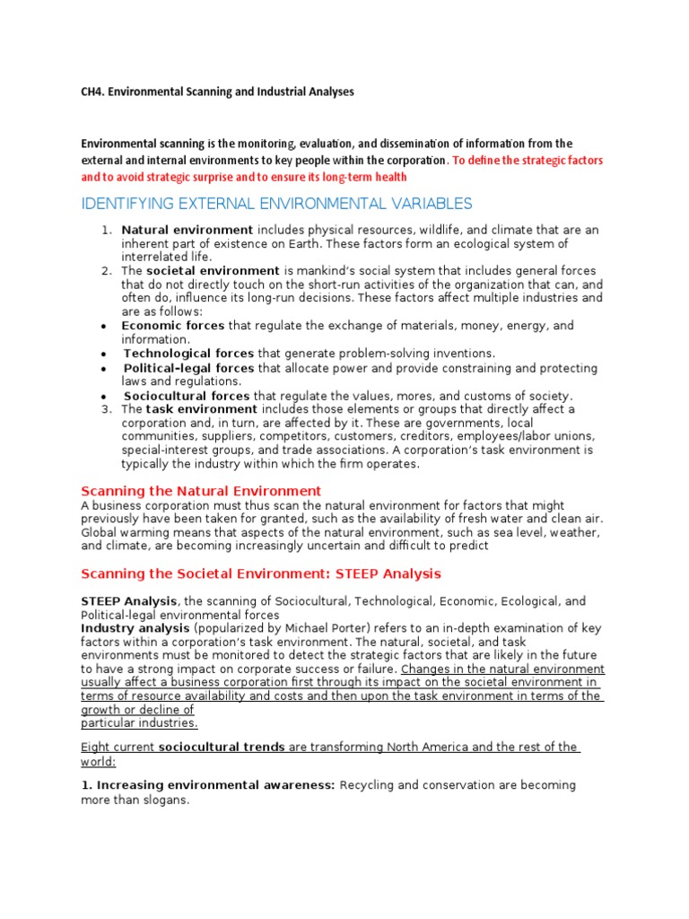Environmental Scanning for Strategic Success | PDF | Forecasting ...