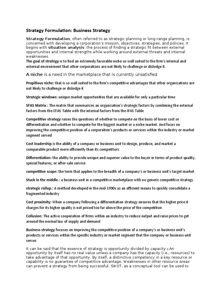 CH 6 Business Strategy | PDF | Strategic Management | Competitive Advantage