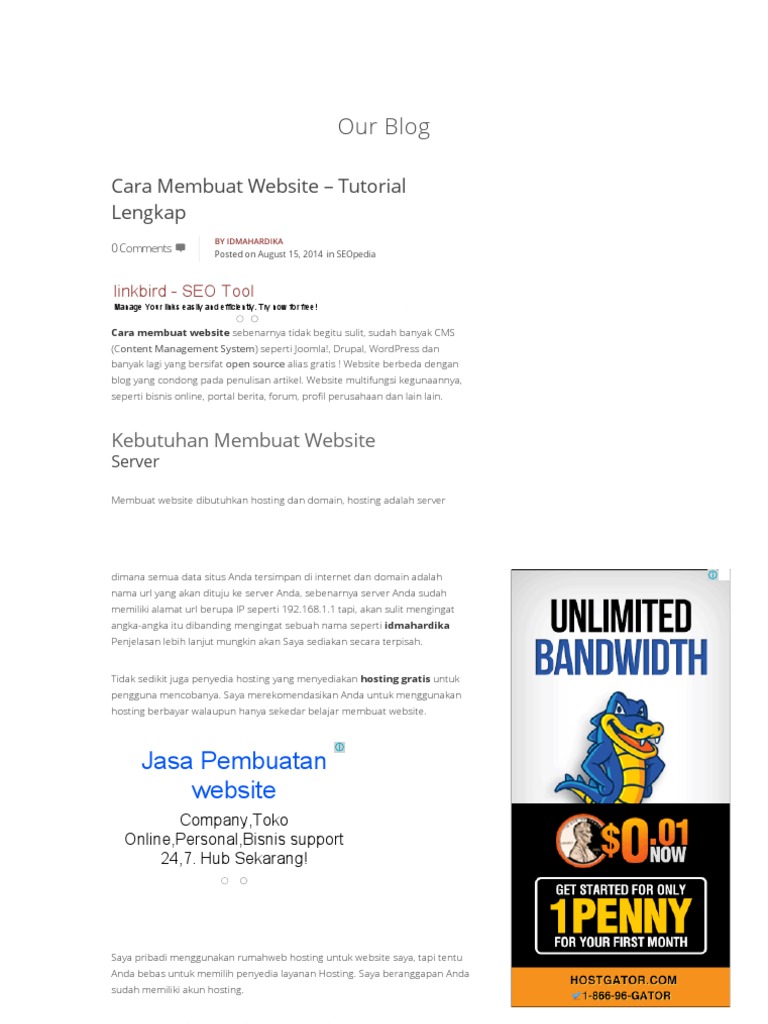 Cara Membuat Website - Tutorial Lengkap PDF | PDF