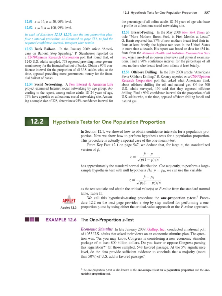 One-Proportion Z-Test Procedures | PDF | P Value | Statistical Significance