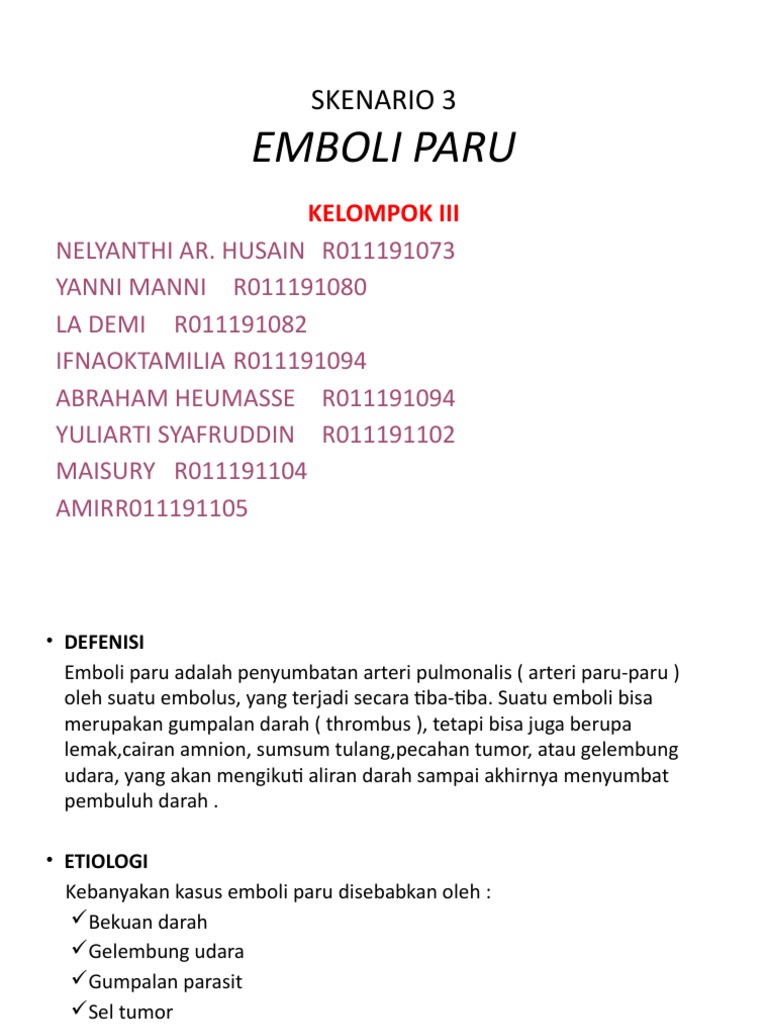 Penanganan Emboli Paru di ICU | PDF | Pengembangan Diri