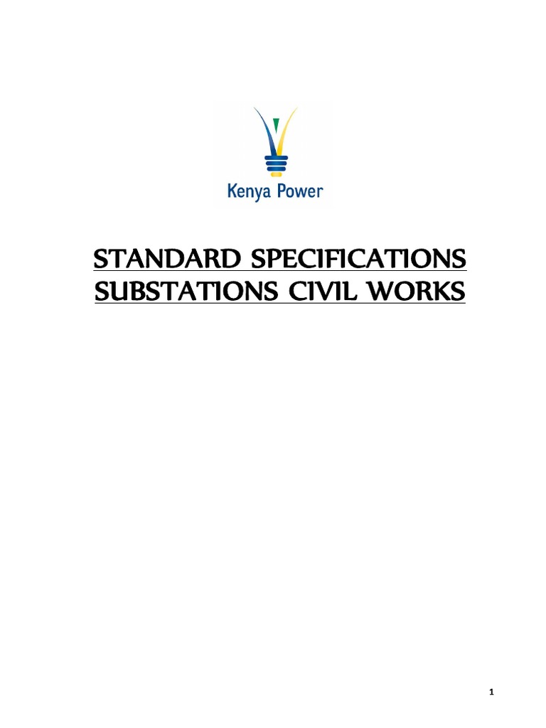 Standard Specifications Substations Civil Works | PDF | Drainage | Road