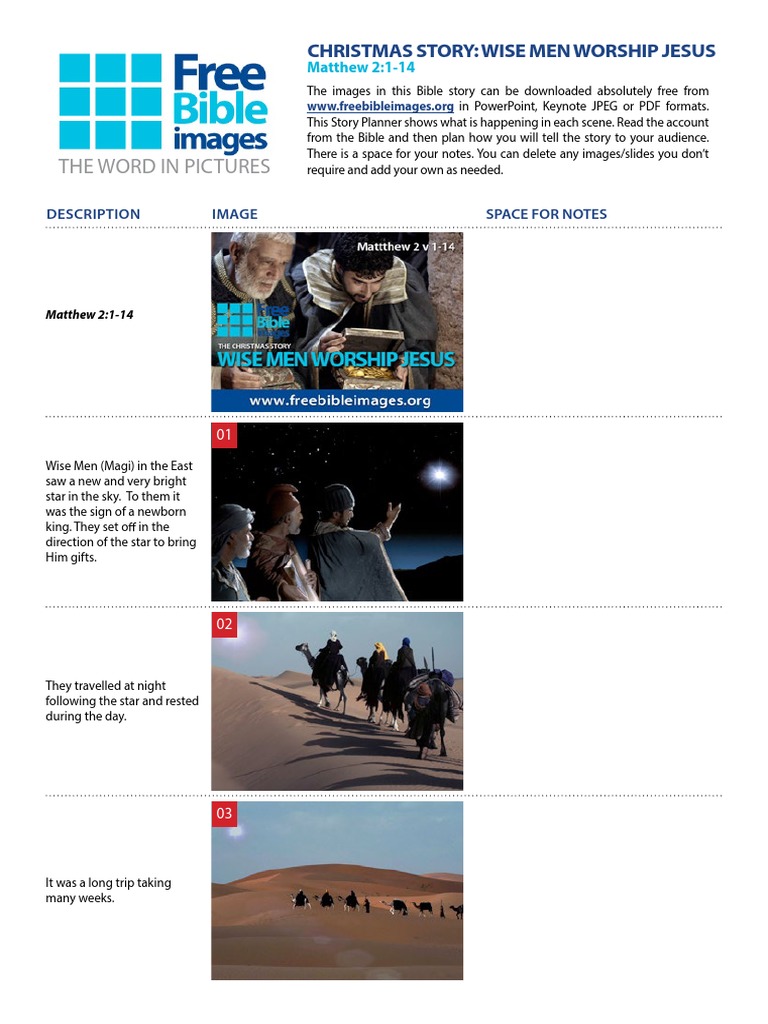 The Word in Pictures: Christmas Story: Wise Men Worship Jesus | PDF ...