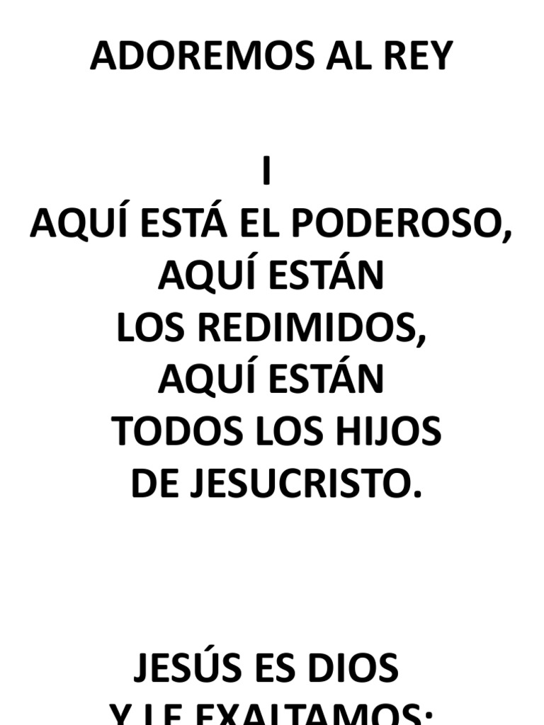 Adoremos al Rey: Himno de Alabanza | PDF
