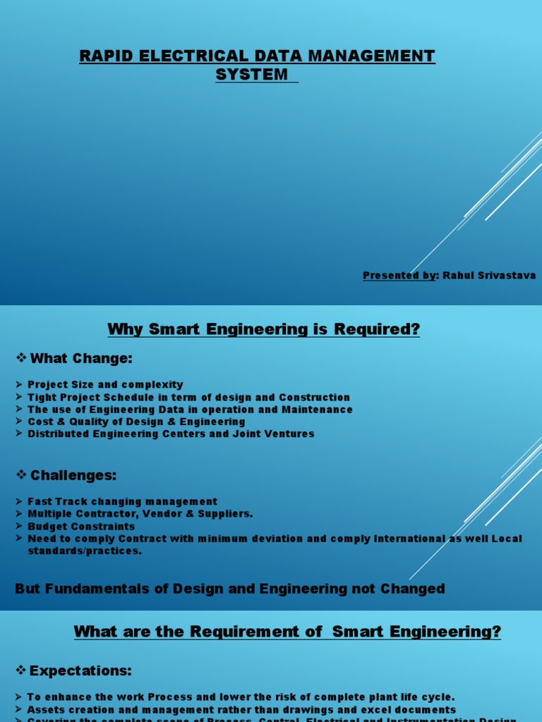 Rapid Electrical Data Management System: Presented By: Rahul Srivastava | PDF | Instrumentation ...