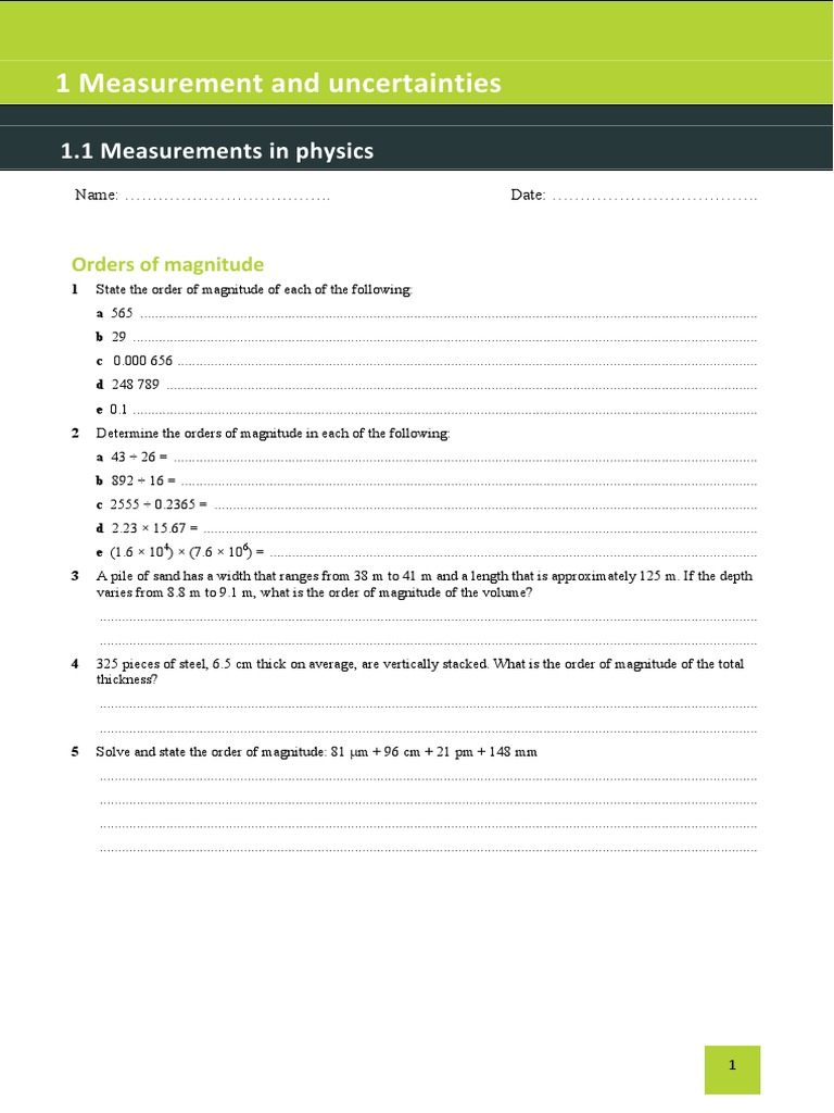 Understanding Orders of Magnitude in Physics | PDF | Nature