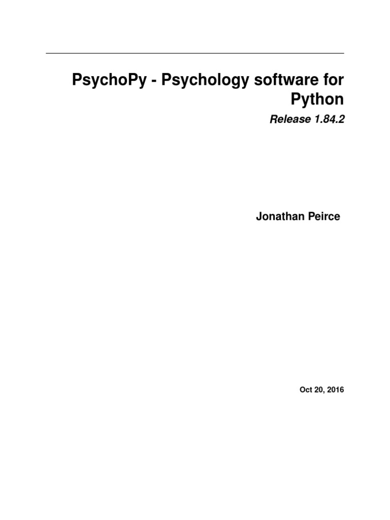 Psychopy - Psychology Software For Python: Release 1.84.2 | PDF | Shader | Filename