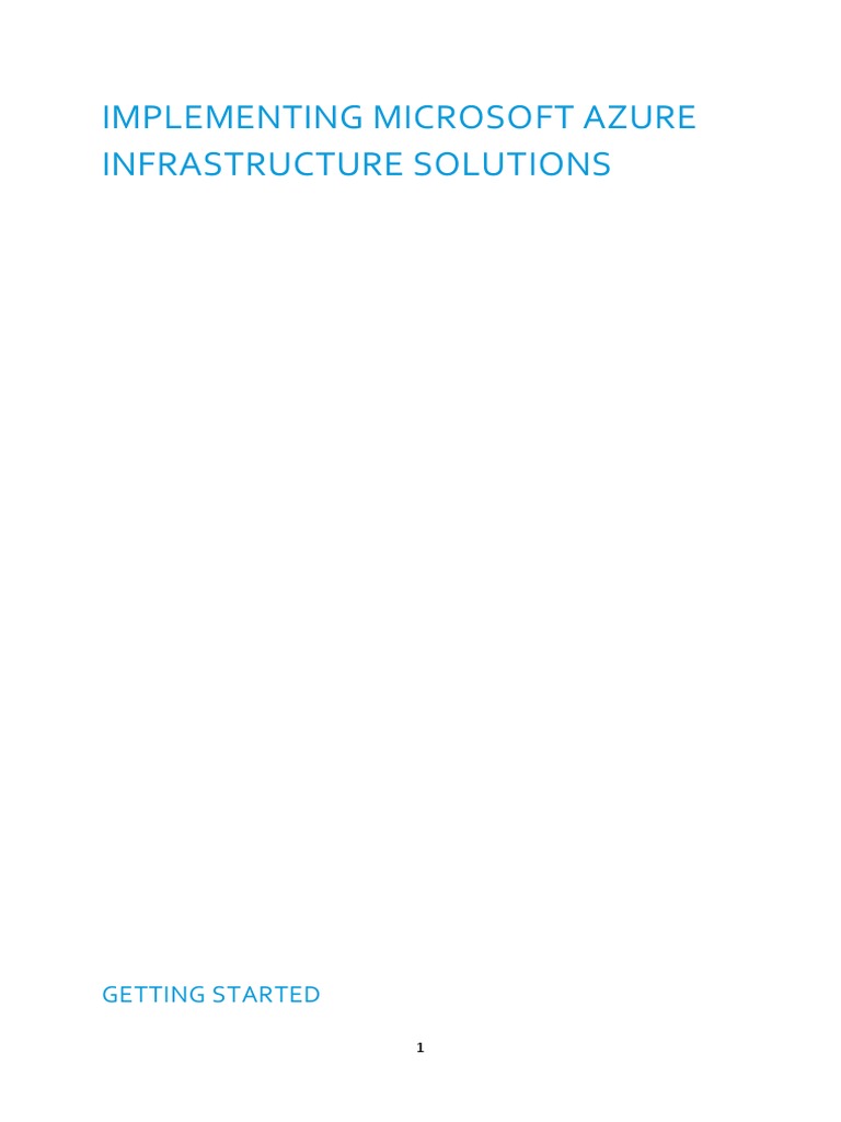 Implementing Microsoft Azure Infrastructure Solutions: Getting Started | PDF | Internet Explorer ...