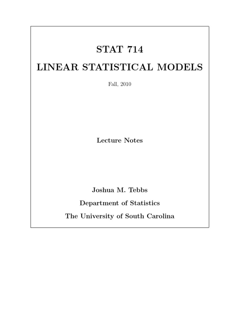 Linear Statistical Models An Introduction To The General Linear Model Pdf Linear Regression