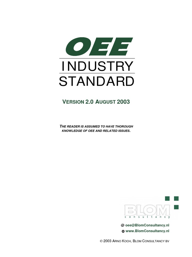 Oee Industry Standard v2 PDF | PDF | Capacity Utilization | Production ...