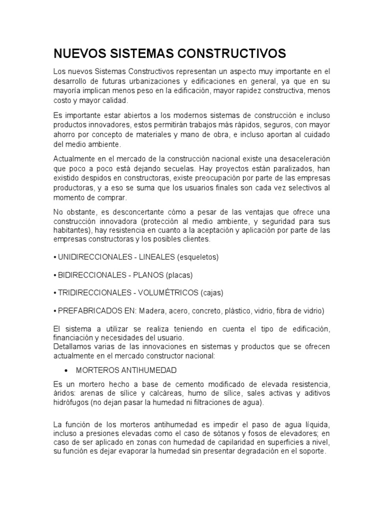 Nuevos Sistemas Constructivos Pdf Hormigón Acero