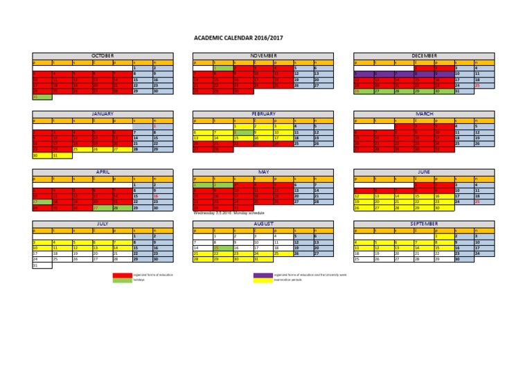 USM Academic Calendar 2016/2017 | PDF