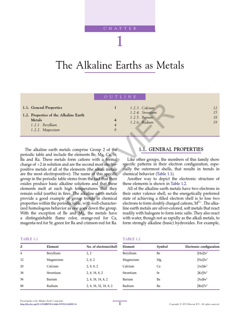 Elsevier: The Alkaline Earths As Metals | PDF | Calcium | Magnesium