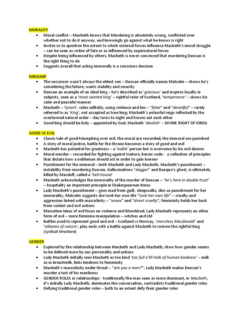 Macbeth Notes | PDF | Macbeth
