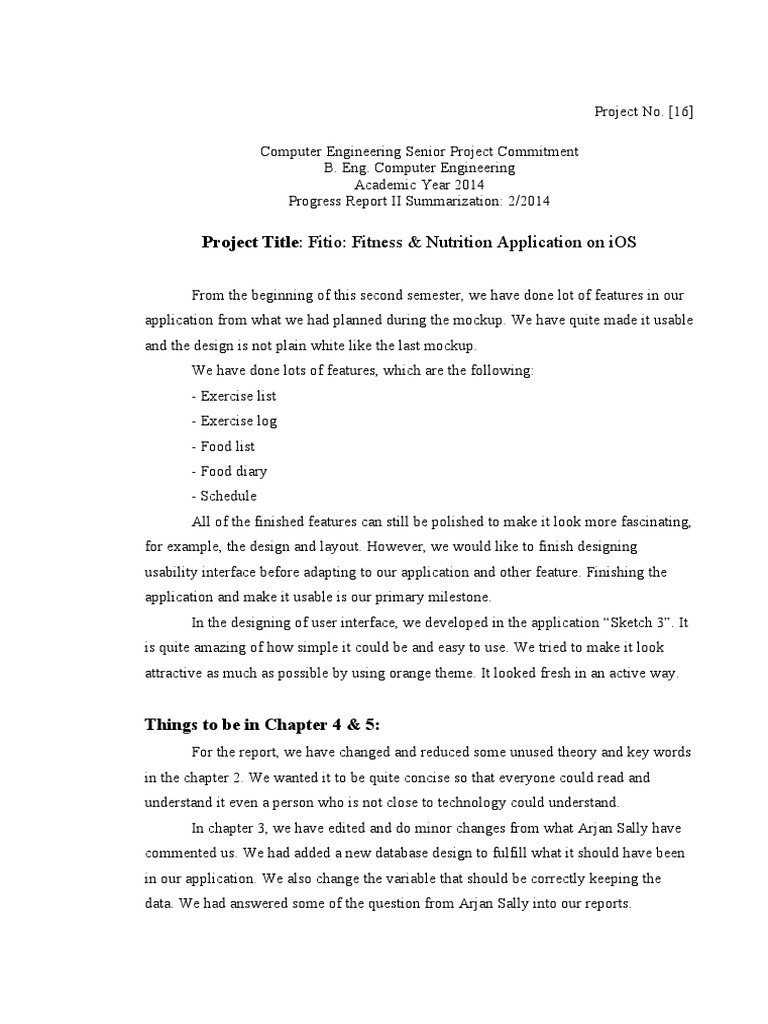 Chp.1-3 W: Progress ReportDue20March | PDF | Weight Training | Nutrients