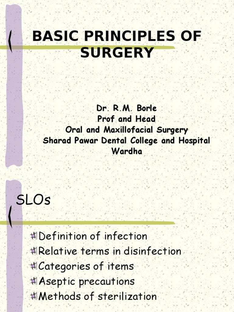 Basic Principles of Surg | PDF | Sterilization (Microbiology) | Surgery