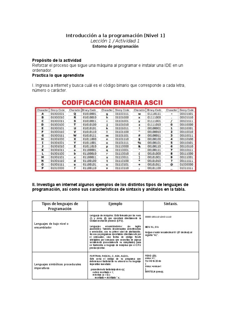 Introducción a Entornos de Programación | PDF | Lenguaje de ...