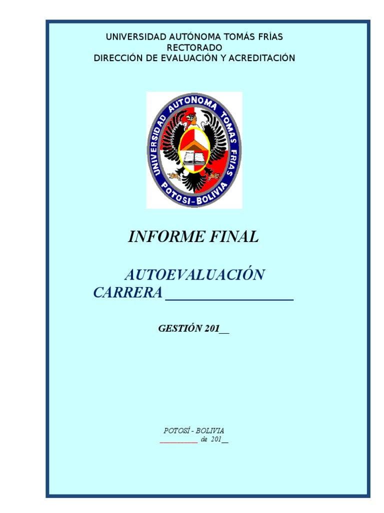 Informe Autoeval Derecho Uatf | PDF | Evaluación | Calidad (comercial)