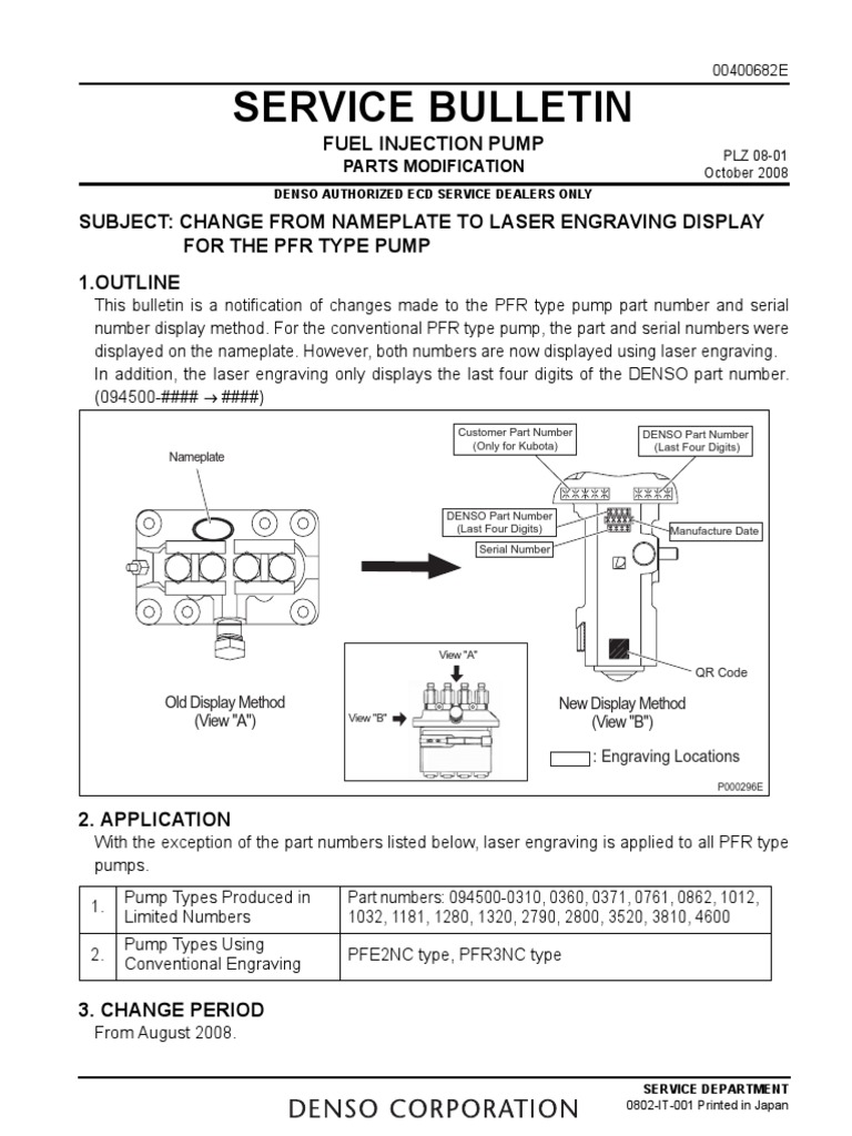 Service Bulletin: Fuel Injection Pump | PDF | Qr Code | Science