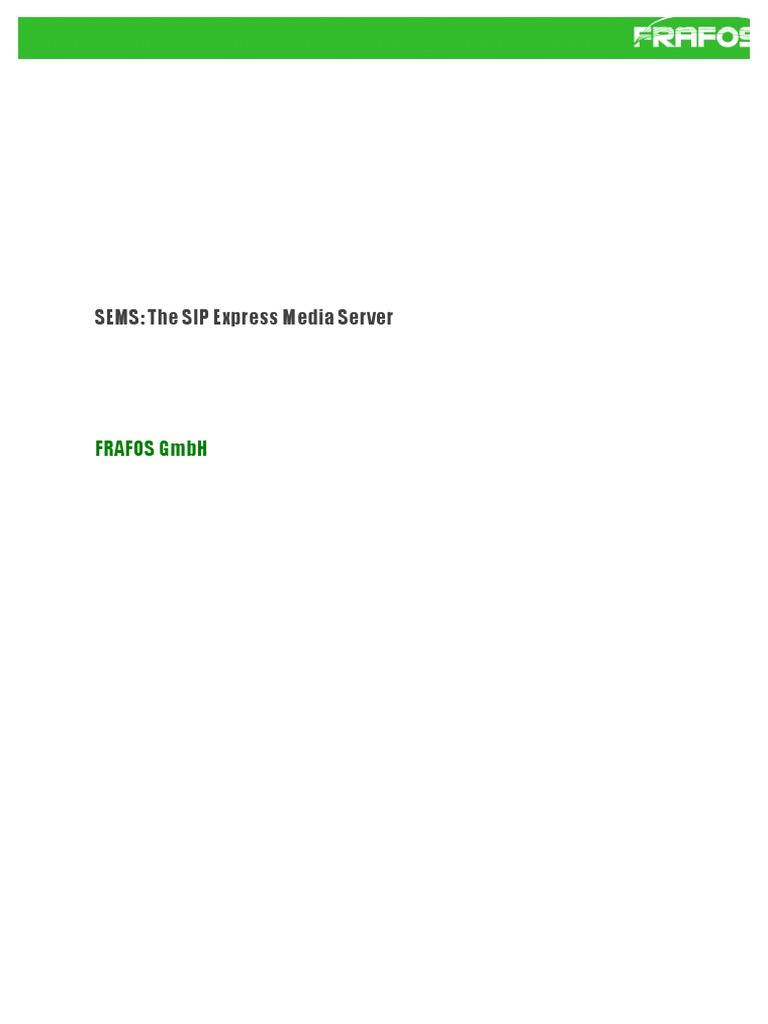 Sems PDF | PDF | Session Initiation Protocol | Application Programming ...