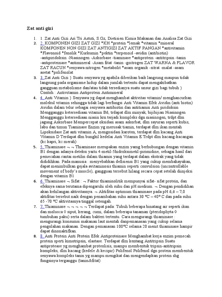 Zat Anti Gizi | PDF