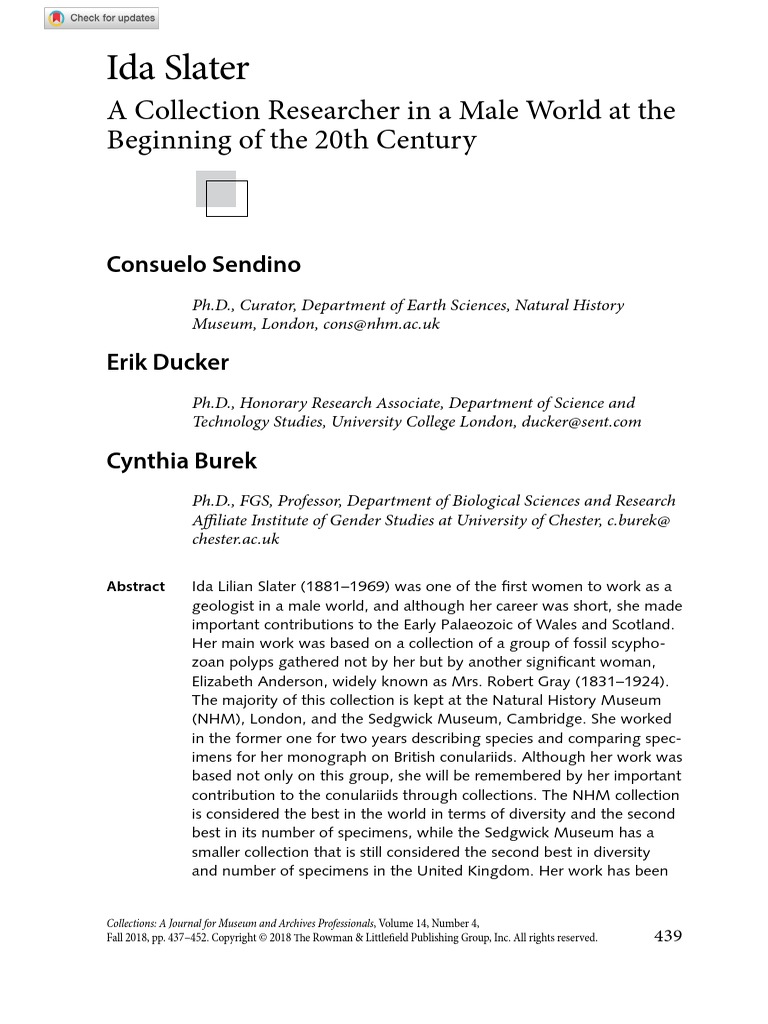 Ida Slater | PDF | Paleontology | Geology