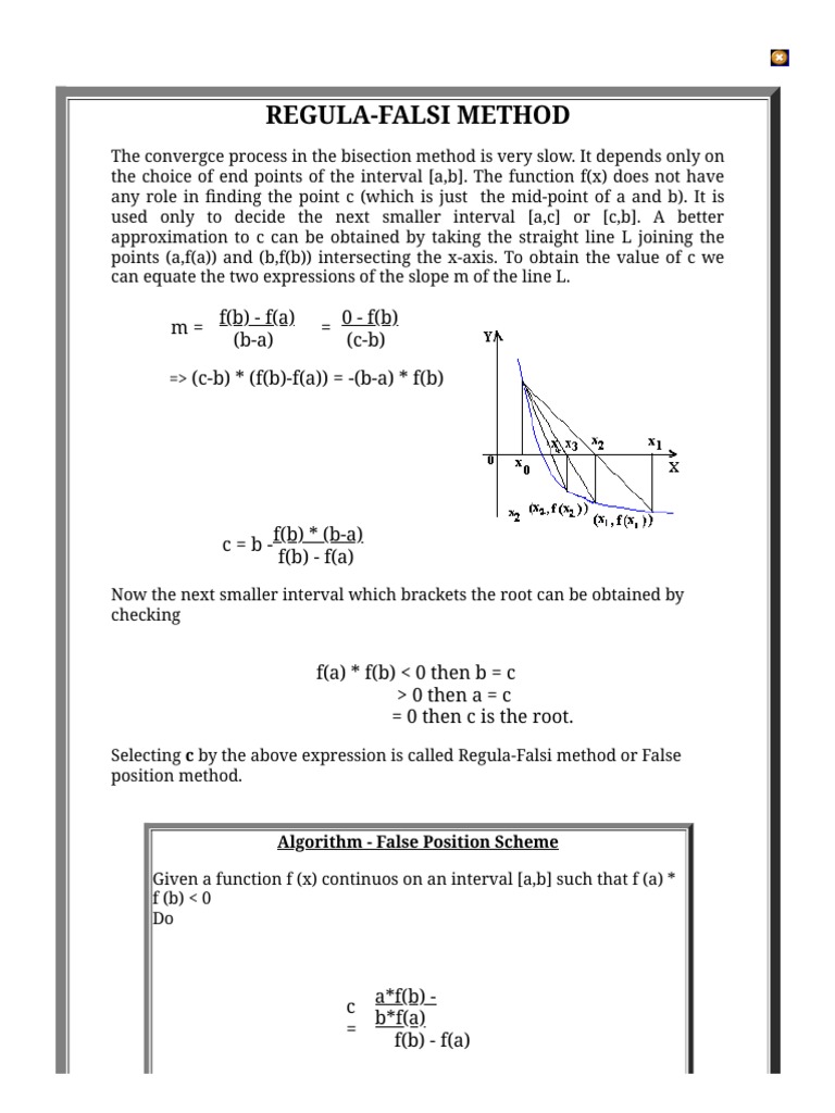 Regula Falsi Method Theory | PDF | Equations | Applied Mathematics