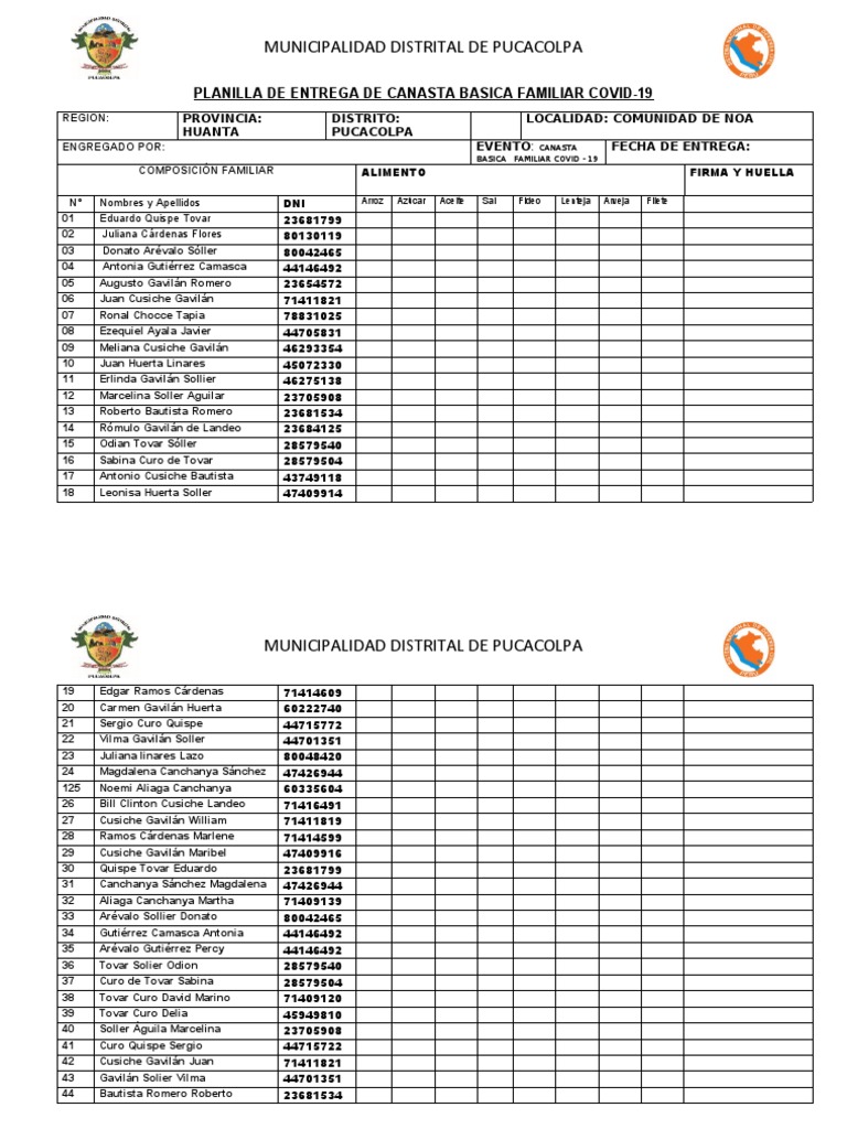 Planilla de Noa | PDF