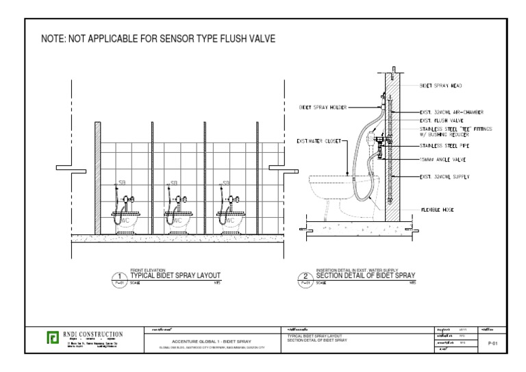 Section Detail of Bidet Spray 2 Typical Bidet Spray Layout 1 | PDF
