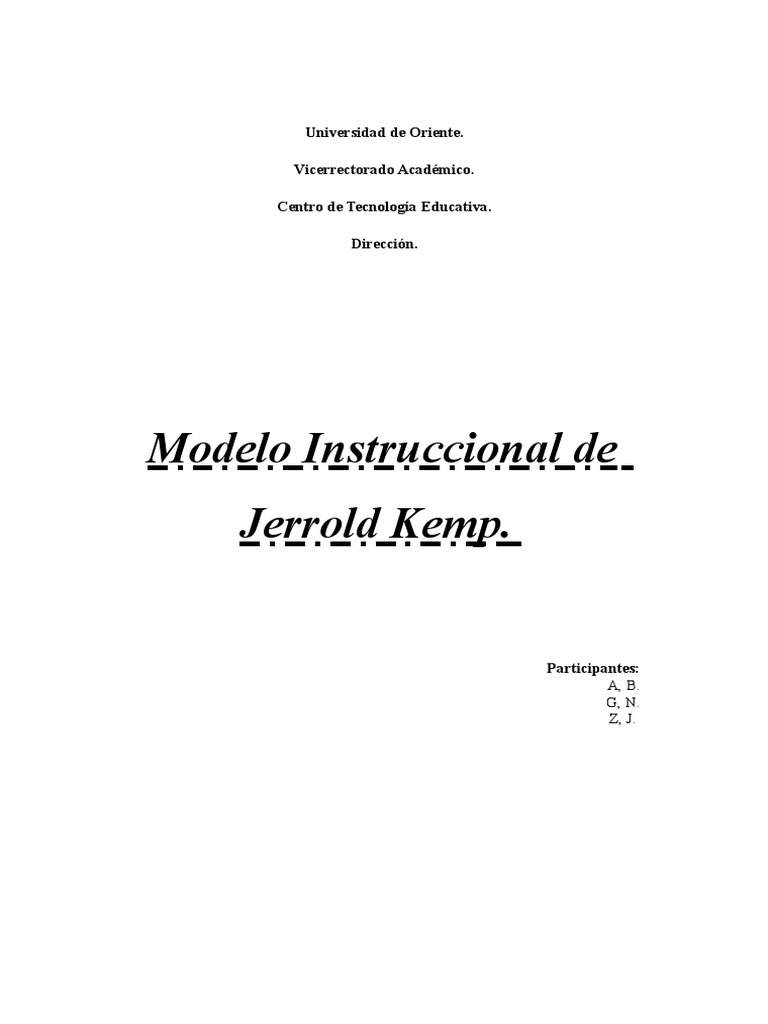 Modelo Instruccional de Jerrold Kemp1 | PDF | Evaluación | Aprendizaje