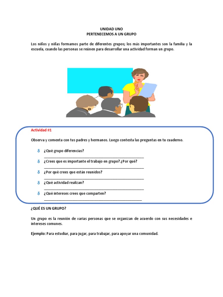 Importancia de los Grupos Sociales en Niños | PDF | Amor | Conceptos ...