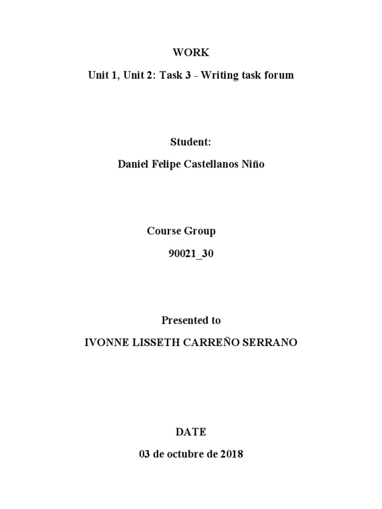 Task 3 - Writing Task Forum | PDF | Cognitive Science | Communication