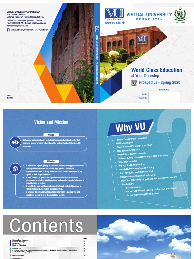 VU Prospectus - Spring 2020 - Feb 21 2020 PDF | PDF | Internet Forum | Course Credit