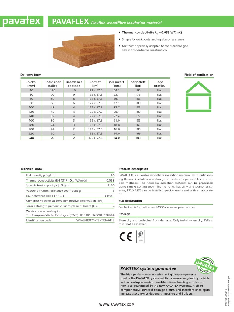 Pavaflex: Flexible Woodfibre Insulation Material | PDF | Building ...