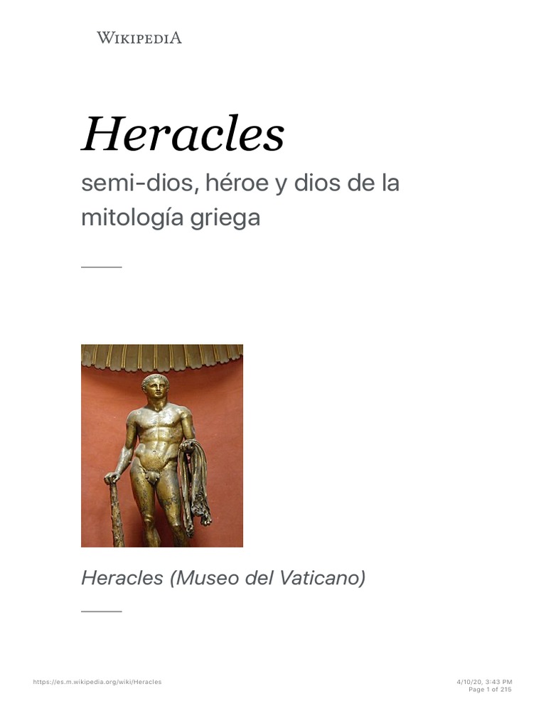 Heracles | PDF | Personajes mitologicos | Religión Griega Antigua