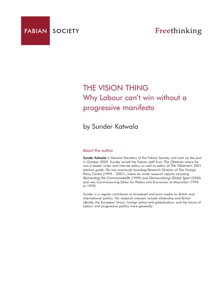 The Vision Thing | PDF | Labour Party (Uk) | Conservative Party (Uk)